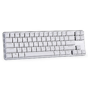 Qisan Happy Deals 10% Discount off Mechanical Keyboard Gaming Keyboard Blue Switch 68-Keys Mini Design (60%) Gaming Wired Keyboard White Silver Magicforce