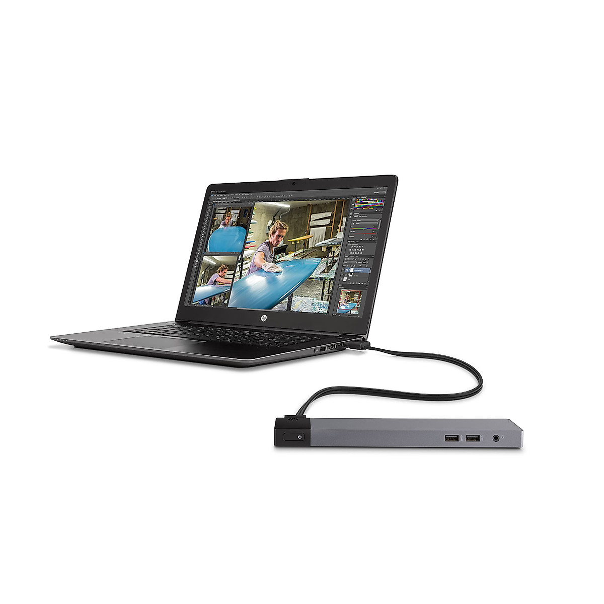 iBuyMax USB-C Docking Station Cable for HP Elitebook 840 G3, X260 1030 G2, Elite X2 1012 G1, Single Custom end (AC + USB Type-C to USB Type-C), Black