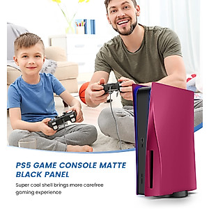 PS5 Faceplate Case PS5 Plate Cosmic Red Replacement Cover for Disc Playstation 5, Hard Shell Case Shockproof Side Plates Skin for PS5 Disc Version Console - Red