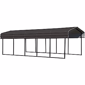 Arrow CPHC102407 Heavy Duty Galvanized Steel Metal Multi-Use Shelter, Shade, Carport, 10' x 24' x 7'