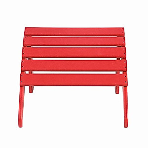 WO Home Furniture Adirondack Ottoman Outdoor Patio Footrest 13.5" Inch Folding Footstool for Outdoor Adirondack Chair (Red)