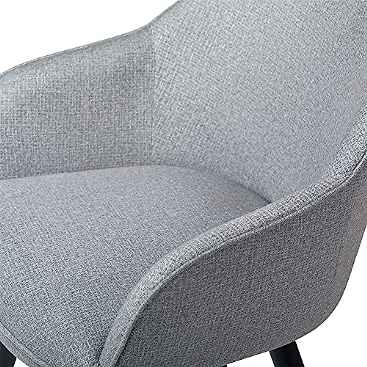 Studio Designs Home Dome Upholstered Swivel Dining, Office Grey Accent Chair with Arms and Metal Legs, 24" W x 23" D x 32.5" H, Heather Gray