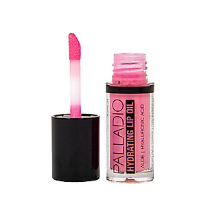Palladio Hydrating Lip Oil Infused with Hyaluronic Acid, Non-Sticky Formula, Subtle shine with tinted sheer color, liquid lipstick, prevents chapped lips, Vegan & Cruelty-Free | 0.13 Oz. (AS IF!)