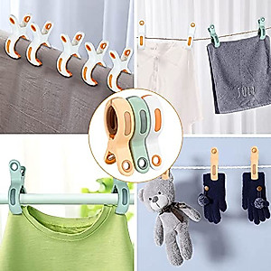Linkidea Beach Towel Clips for Beach Chairs, Heavy Duty Laundry Clothes Pins Clips with Springs, Plastic Strong Beach Chair Clips Keep Towel from Blowing Away