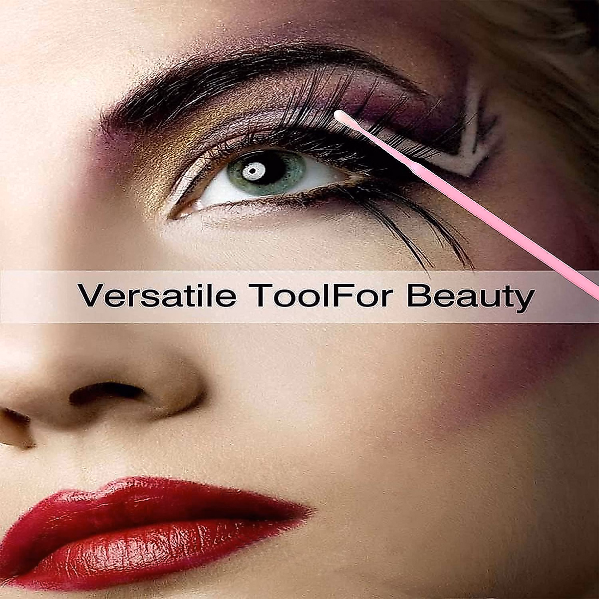 1200PCS Disposable Micro Applicators Brush for Eyelash and Make up Brushes and Personal Care Microswabs Pink (Head Diameter: 2.0mm)