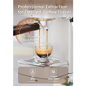 Gevi Espresso Machine 20 Bar High Pressure,Compact Espresso Machines with Milk Frother Steam Wand,Cappuccino & Latte Maker with Volume Control for Home,Espresso Maker，Gift for Coffee Lover