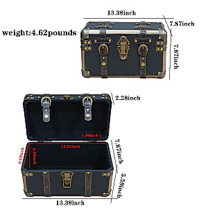 Kepciti Decorative Storage Box - Antique Wooden Manual Box with Cover, Gift & Home Decor (13.38 * 7.87 * 7.87 inch)