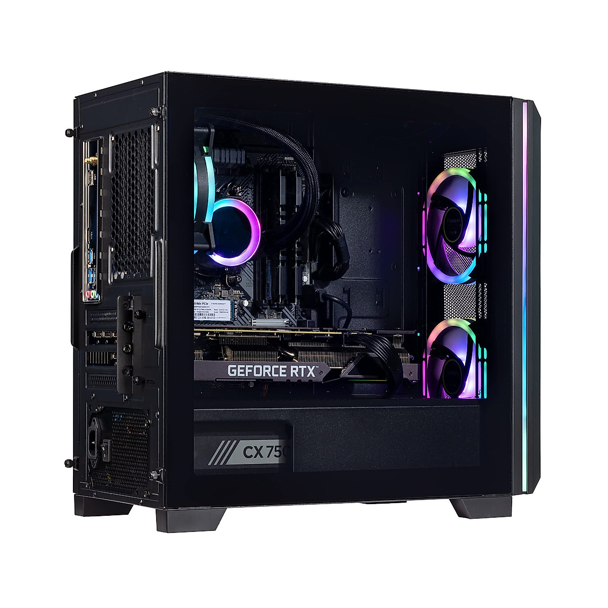 Velztorm Mini Pilum CTO Gaming Desktop PC (AMD Ryzen 7-5700X 8-Core, GeForce GTX 1050 Ti, 32GB DDR4, 1TB PCIe SSD + 2TB HDD (3.5), 120mm AIO, RGB Fans, 750W PSU, WiFi 5, BT, Win10P) VELZ0058