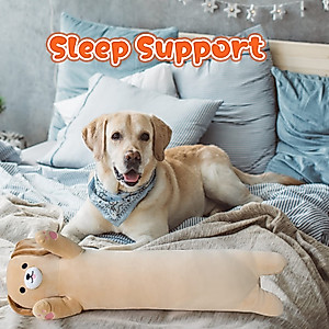 JEROKUMI Long Dog Plush Boby Pillow - 26” Cute Dog Body Pillow Kawaii Dog Plushie, Long Dog Plush Hugging Body Pillow for Kids Birthday Gifts for Girls and Boys (Labrador Plush)