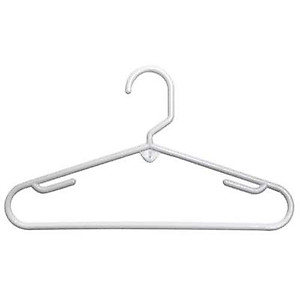 Tamor Plastics Corp. 6808/10WH.14 Cheerful Tubular Plastic Clothes Hanger (Pack of 10)