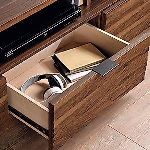 Sauder Harvey Park Credenza, for TVs up to 70", Grand Walnut finish