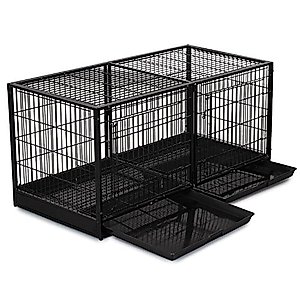 Pro Select Steel Modular Cage with Plastic Tray, Black