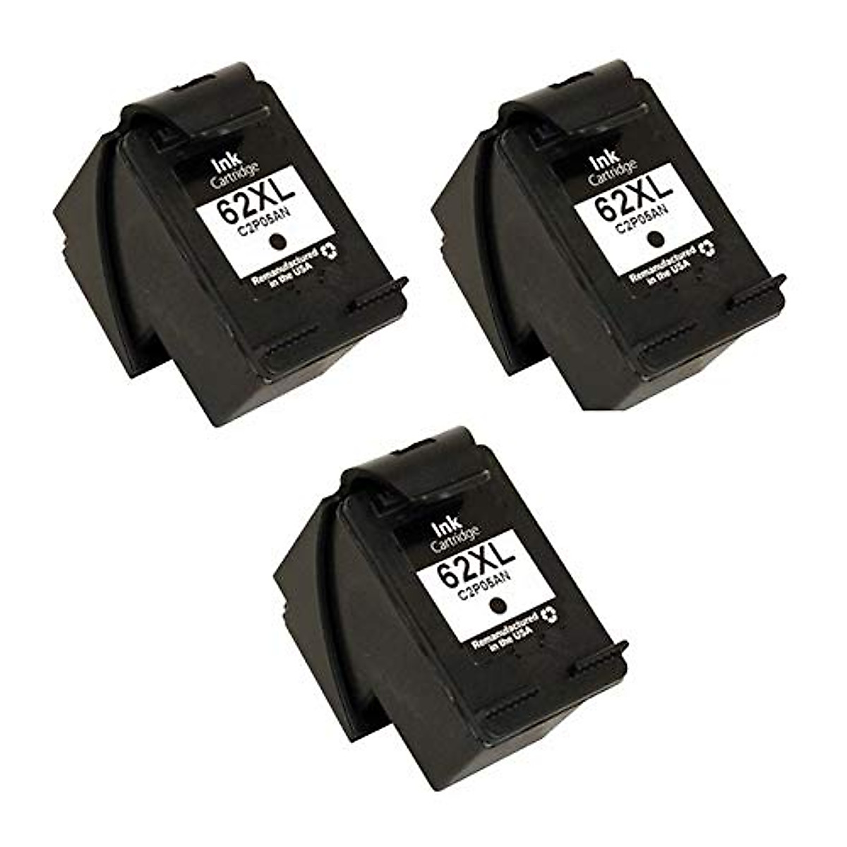 SuppliesMAX Remanufactured Replacement for HP Envy 5540/5545/5640/5660/5665/7640/7645/8000/8005 Black High Yield Inkjet (3/PK-600 Page Yield) (NO. 62XL) (C2P05AE_3PK)