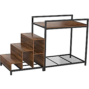 GDLF Bunk Beds Window Perch for Dogs Bedside Lounge Elevated Dog Bed Multi-Level Platform with Foam Upholstery, Non-Slip Pad and Storage