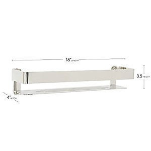 Seachrome Rectangular Shower Shelf with Rail in a Polished Finish (700-7005-PS)