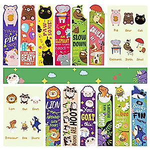 3sscha 72Pcs Animals Bookmarks Shark Cartoon Hilarious Reading Bookmarks for Kids Teacher Student Classroom Reward Supplies Gift for Children Page Markers for Adults Reading Lover Home Office Library