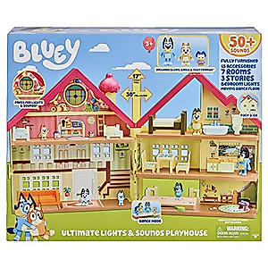 Bluey Ultimate Lights & Sounds Playhouse with Two posable Figures and Accessories | Heeler Home