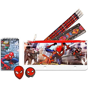 Marvel Avengers Backpack Set Boys Girls Kids -- 7 Pc Bundle With Avengers Superhero School Bag, Folders, Pencil Container, Stickers and More (Marvel School Supplies)