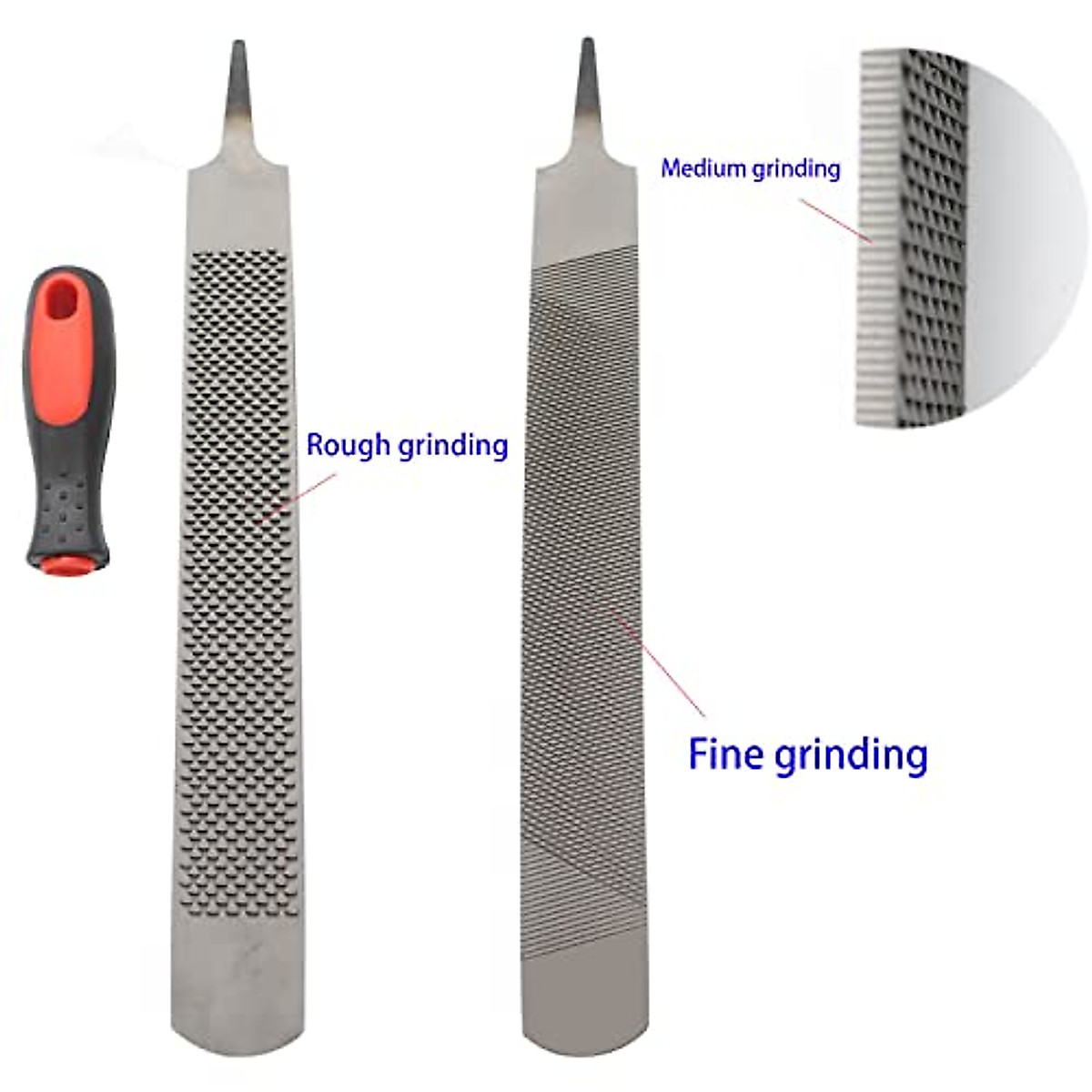 Qlvily 18 Inch Hoof Rasp, Horseshoe File with Rubber Handle, Carbon Steel Farrier File Tool, Suitable for Horse/Goat/Cow/Donkey/Animal Hooves, Strong, Durable