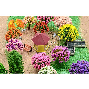 29pcs Mixed Model Trees, 1.5-4.8 inch(4-12 cm), OrgMemory Fruit Trees, Ho Scale Trees, Model Train Scenery, Architecture Trees, Flower Trees with No Bases