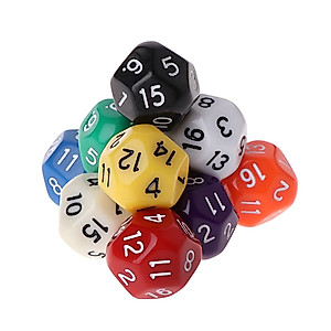 Lanema 10 Pcs D16 Polyhedral Dice for Dungeons and Dragons 16 Sided Dice Set