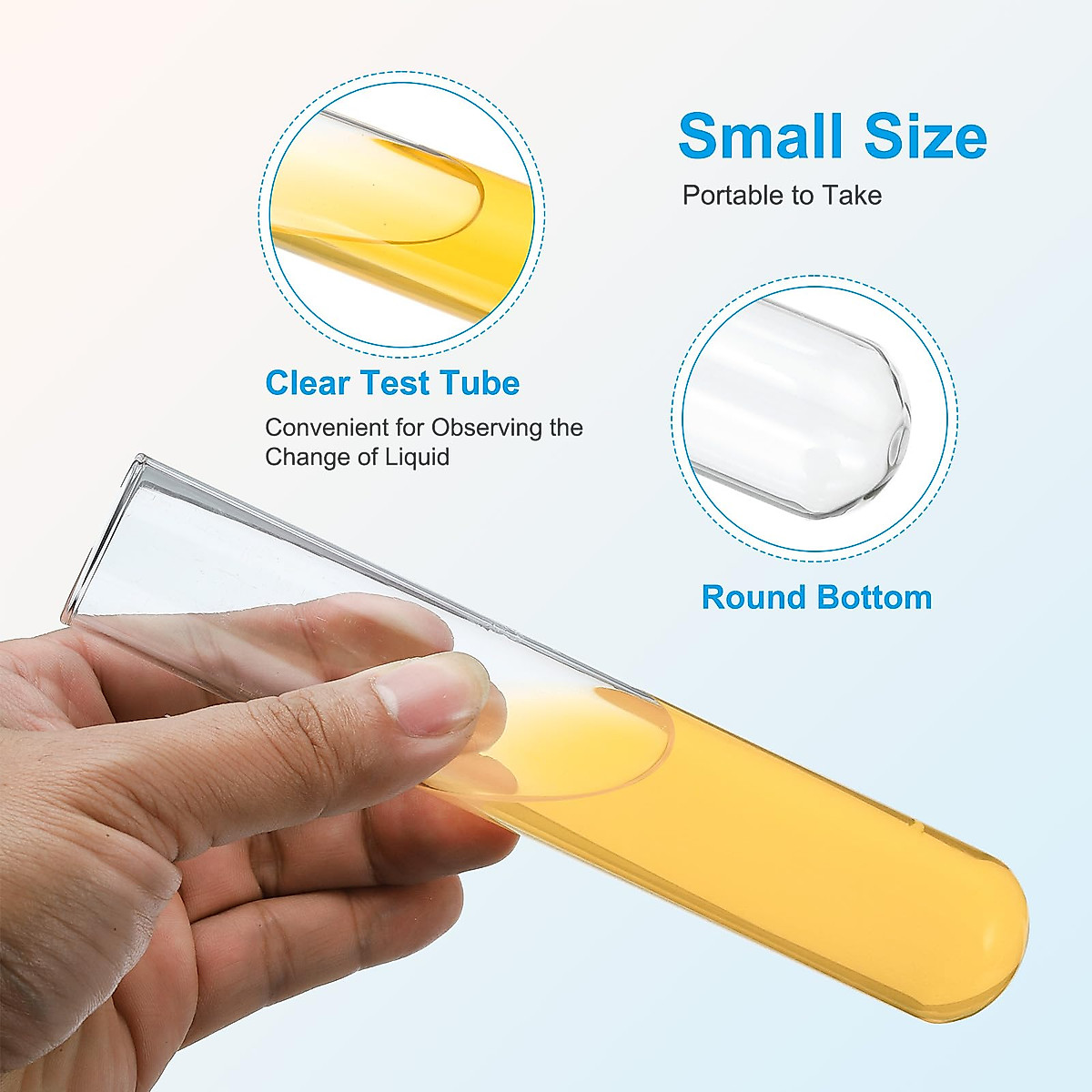 PATIKIL 80ml Test Tubes, 15pcs 6.5x1.18in Glass Clear Round Bottom Test Tube Containers for Bead Party Candy Bath Salt Storage Scientific Experiment Plant Propagation