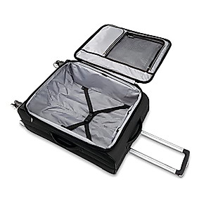 Samsonite Aspire DLX Softside Expandable Luggage with Spinners, Black, 2PC SET (Carry-on/Medium)