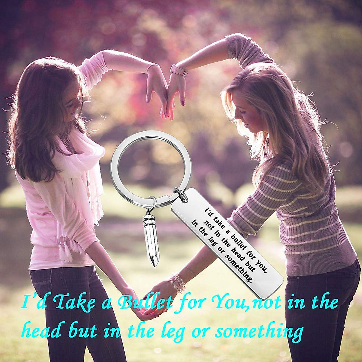 TGBJE Funny Friend Gift I’D Take a Bullet for You Keychain Friendship Jewelry Cheer Up Gift (Bullet Keychain)