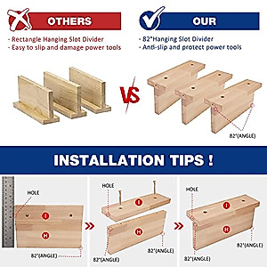 WORKPRO Power Tool Organizer, Cordless Drill Holder Storage Wall Mount with 5 Drill Hanging Slots, Screwdriver Rack, Solid Wooden Tool Storage for Garage, Workshop, Warehouse