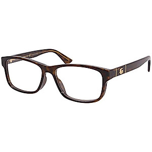 Gucci Web Men's GG0640OA 002 Havana Full Rim Rectangular Eyeglasses 55mm