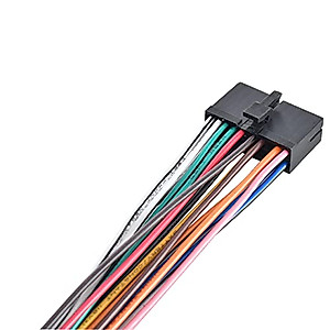 RED WOLF Car Radio Wiring Harness 20 Pin Cable Connector Plug Compatible with Double Din Dual Stereo CD DVD Receiver Audio Systems Navigation in Dash