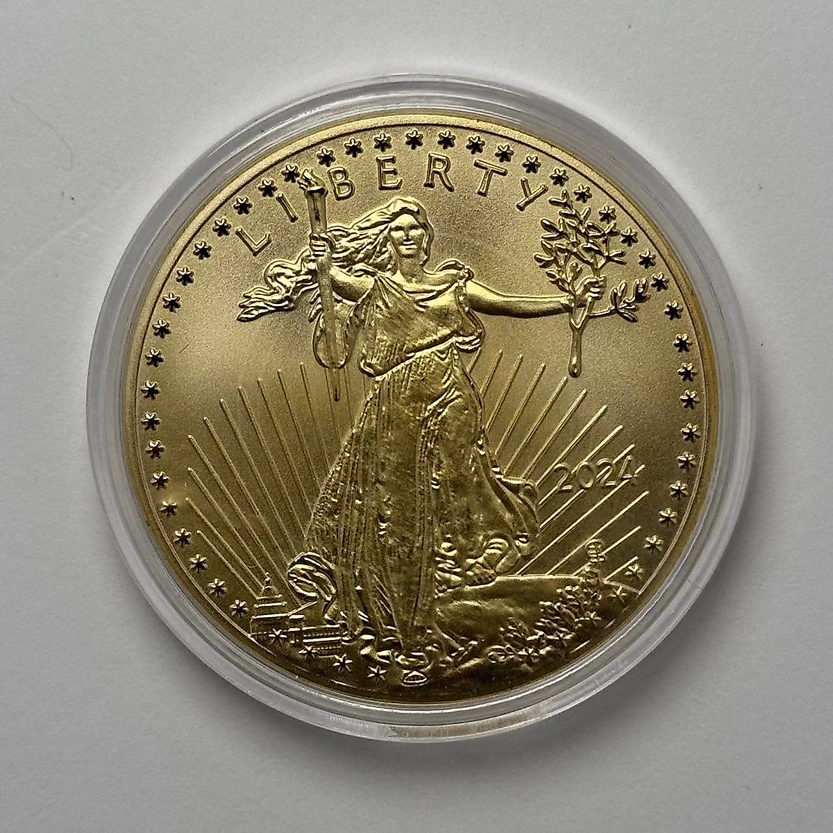2021-2024 US Coins 1oz The United States Statue of Liberty Gold Plated Coin - American Eagle Coin Commemorative Coin (2024-gold)