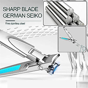 RIDENEEY Ultra-Thin Portable Nail Clippers,Anti-Splash Nail Clippers,Nail Tools (Black)1