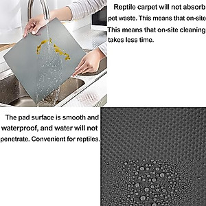 RUNANIA Bearded Dragon Tank Accessories, Reptile Carpet Terrarium Bedding Substrate Liner Reptile Cage Mat for Lizard Tortoise Leopard Gecko Snake (Grey)