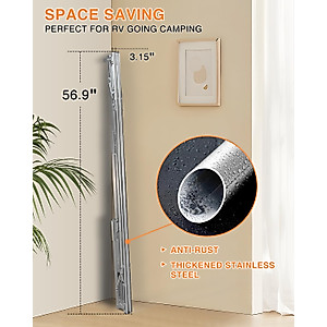 Clothes Drying Rack 63 Inches, Folding Laundry Drying Rack Clothing, Foldable Garment Hanging Drying Rack for Indoor Outdoor, Heavy Duty Collapsible Laundry Hanger Dryer Rack with 20 Windproof Hooks