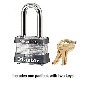 Master Lock 3KALF Outdoor Padlock with Key, 1 Pack,Silver