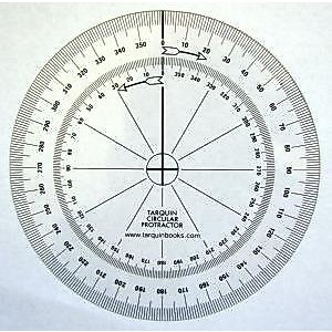 Tarquin Circular Protractors - Pack of 10 Flexible 90mm 360 Degrees.