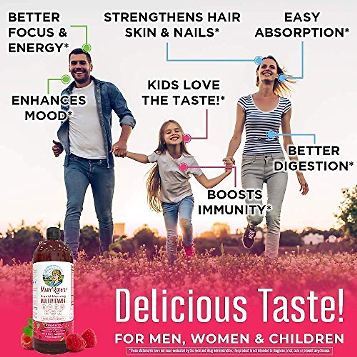 Liquid Multivitamin Raspberry & Liquid Multimineral Cranberry Bundle by MaryRuth’s | Vitamin A, B, C, D3, E & Amino Acids | Immune & Energy Support | Sleep Support | Magnesium Calcium & MSM Supplement