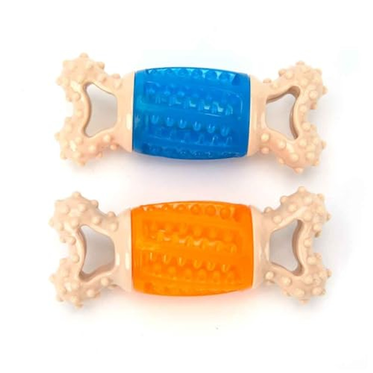 MPP 6" Giggle Bones Tough Dental Dog Toy Durable Unique Shape Texture Massages Gums (Blue)