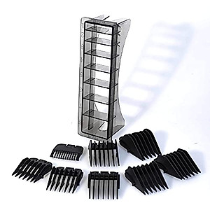 Wahl Professional - Black Taper Attachment Comb Set - 8 Piece Set (1/8" to 1") - Comes in Plastic Comb Caddy for Easy Storage/Organization