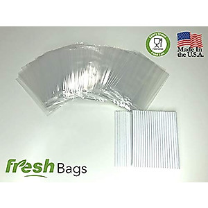 100 Clear Treat & Favor Bags | Ties Included | Great For Cake Pops, Candy, Gifts, Wedding or Party Favors | Food Safe Plastic | Stronger Than Cellophane | 1.5 Mils Thickness | 3" x 4"