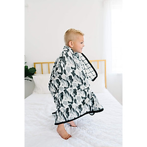 Large Premium Knit Baby 3 Layer Stretchy Quilt Blanket"Gunnar" by Copper Pearl