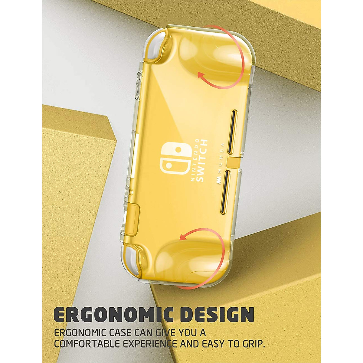 Mumba Case for Nintendo Switch Lite 2019, [Thunderbolt Series] Protective Clear Cover with TPU Grip (Clear)