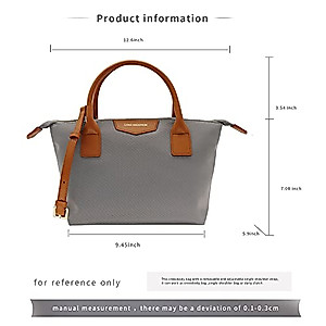 Women Lightweight Waterproof Nylon Handbag Shoulder Totes Crossbody Bag,Leather Shoulder Handbags And Travel Work Purse (Light grey)