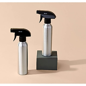 Diane Aluminum Spray Bottle Applicator with Nozzle for Hair Styling and Coloring – Small - 9.4” x 1.5”, 8oz Capacity – Silver