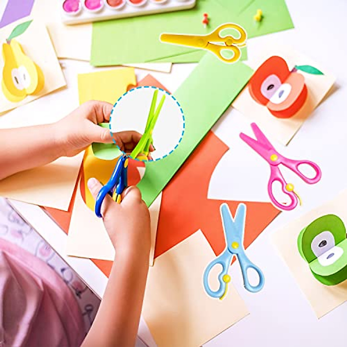 15 Pack Preschool Training Scissors,Children Plastic Safety Scissors,Toddler Learning Scissor for Cutting Paper Craft Supplies