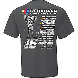 Checkered Flag Sports NASCAR Playoff Roster T-Shirt 2-Spot Short Sleeve Automotive Racing Apparel - XL