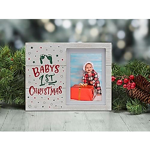 FINE PHOTO GIFTS Baby's First Christmas 4" x 6" or 5" x 7" Wood Picture Frame