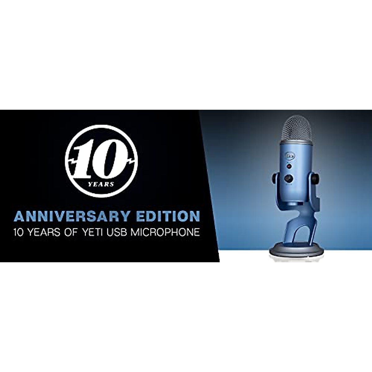 Blue Yeti USB Microphone for PC & Mac, Gaming, Podcast and Streaming Microphone, 10 Year Anniversary Edition with Custom Finish & Multiple Pickup Patterns