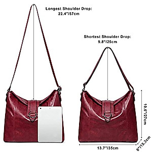 S-ZONE Women Large Hobo Purses Bag Soft Shoulder Tote Handbags Vegan Leather